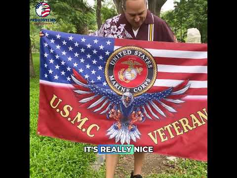 Proudvet365 Unique USMC Veteran Grommet Flag, Gift For Marine Veteran VPVC104603 #usveterans