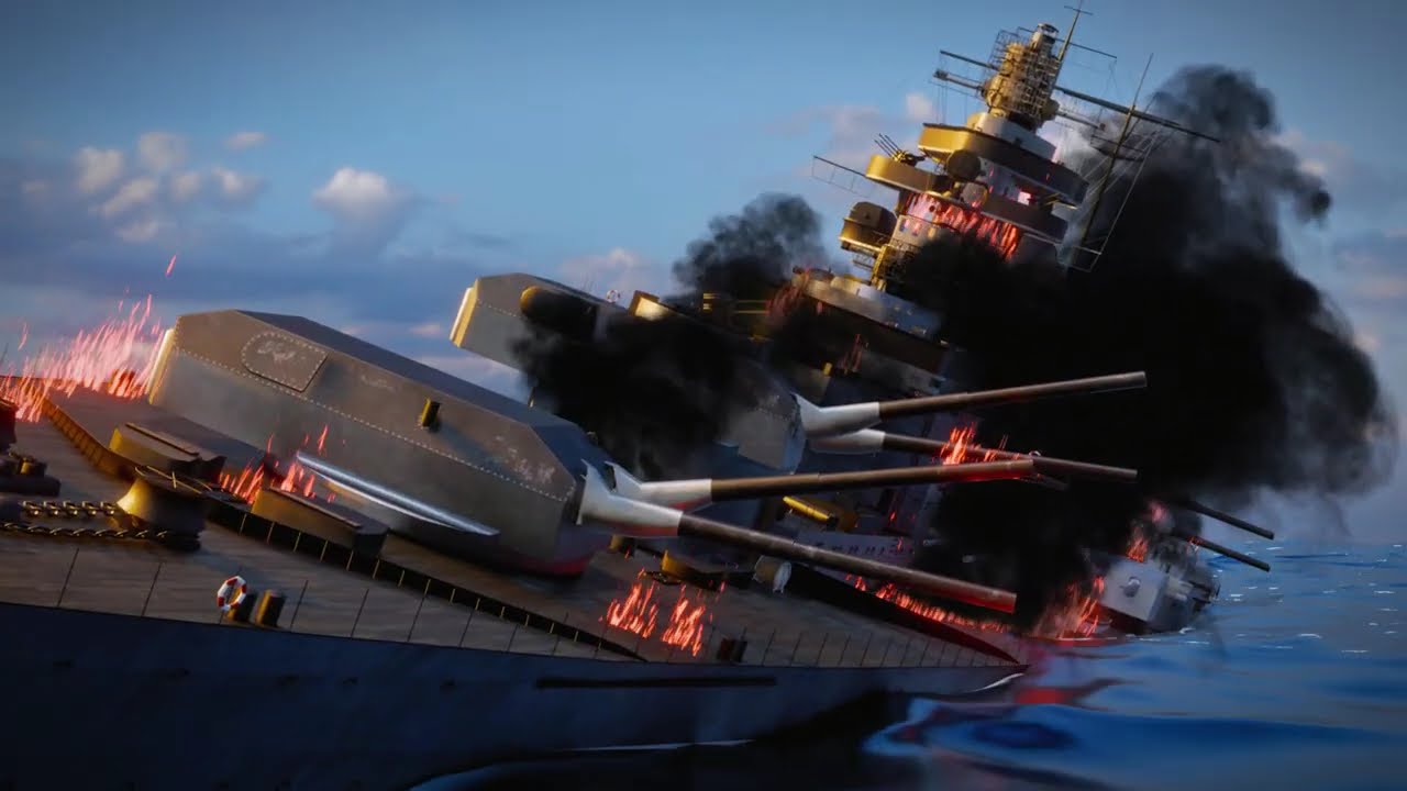 Yamato VS Bismarck - Battleship Animation