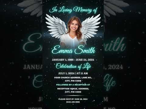 Create a Heavenly Memorial Service Invite 🌌 Editable Animated Video in Canva