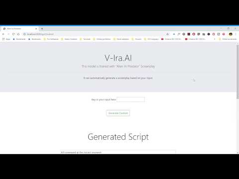 V-IRA, Artificial Intelligence based screenplay generator