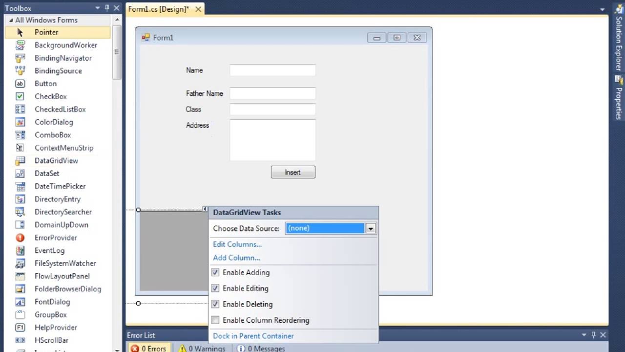 How to Insert Data into Database in C# Part 1