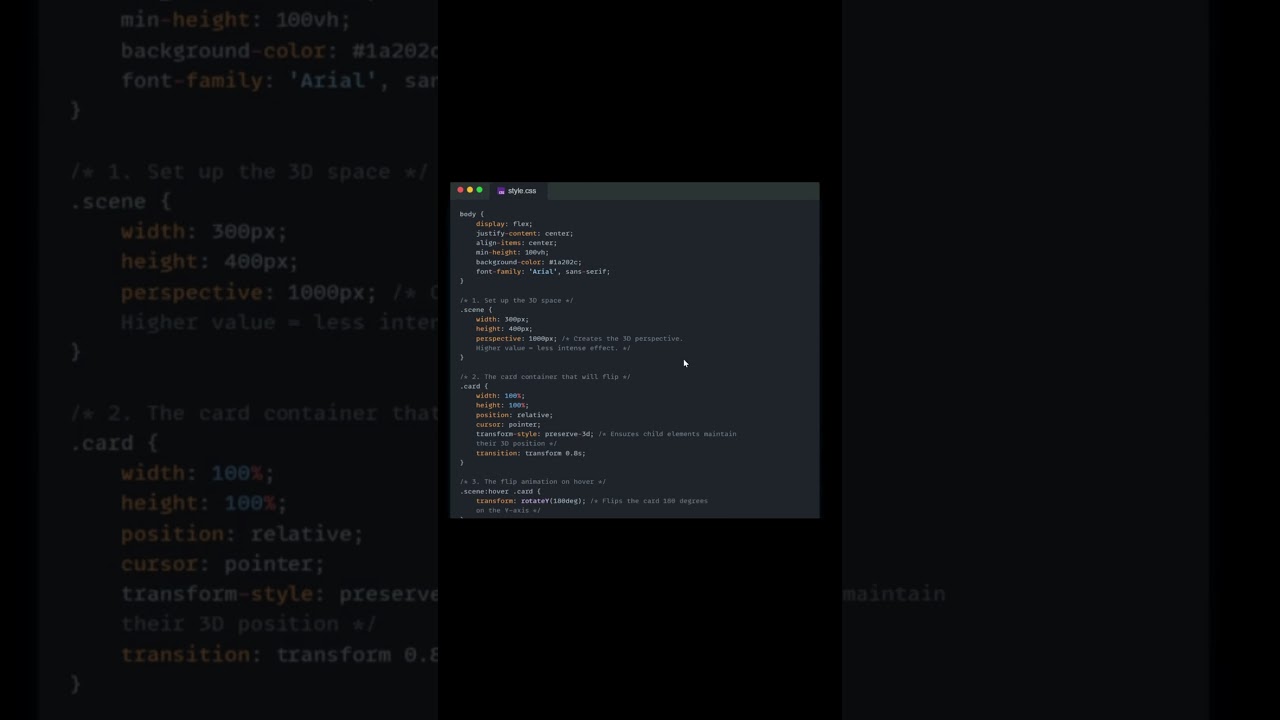 CSS 3D Card Flip Effect: A Step-by-Step Tutorial #css3d #cssanimation #csstutorial