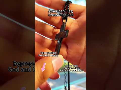 Stainless Steel Flag Cross Necklace: Strength & Faith