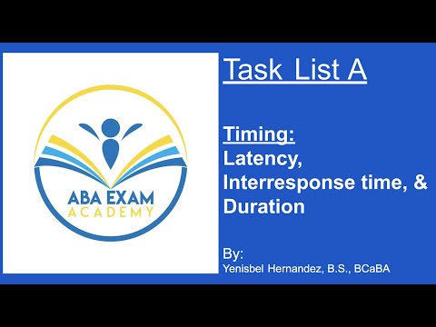 What are timing, duration, latency, & IRT? By Yeni (Task list A, BACB 4th edition)