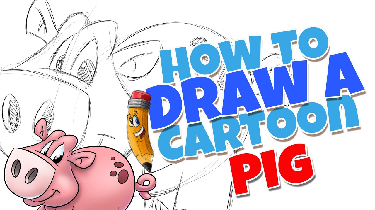 How to draw a cute pig cartoon