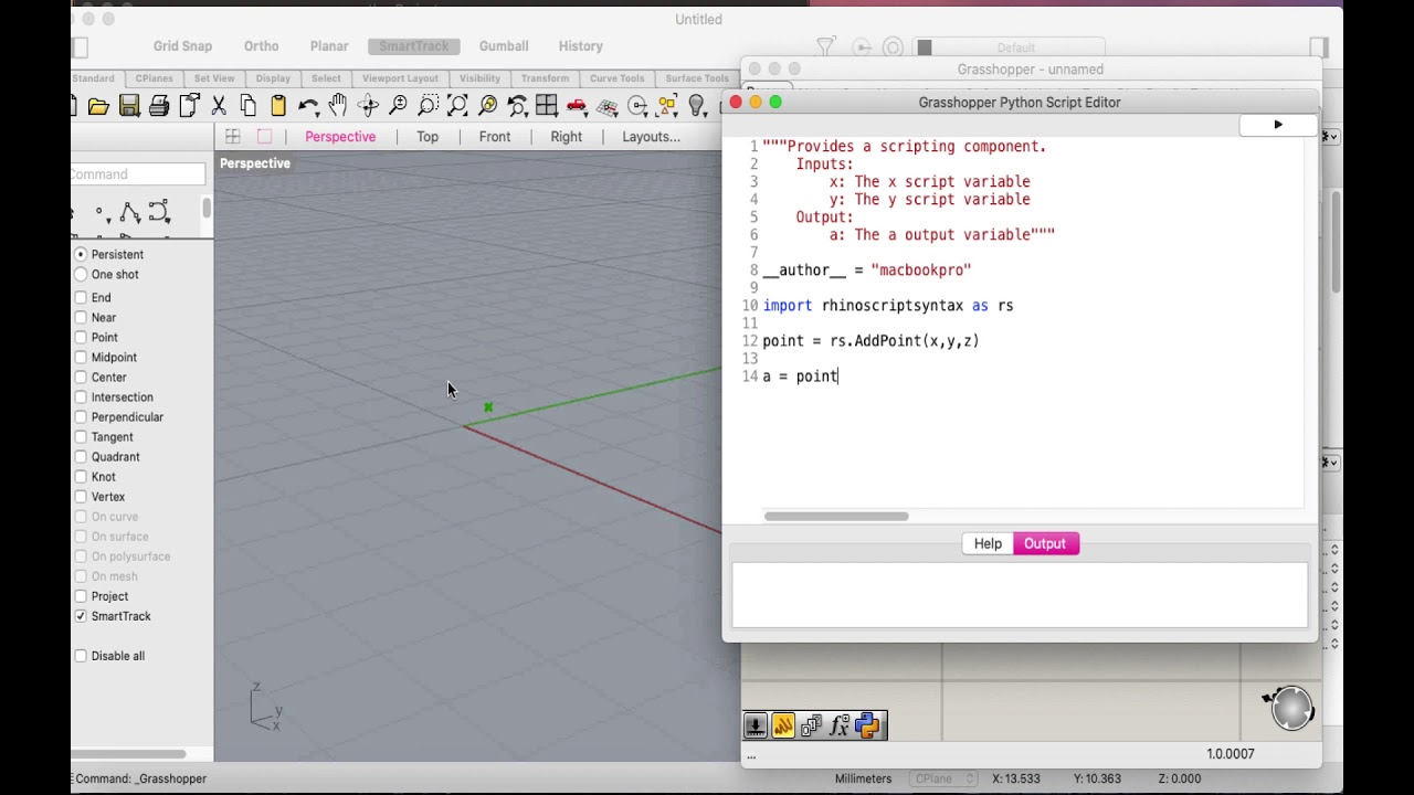 construct point 3d inside grasshopper using python script