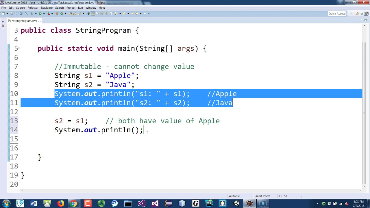 Java - Immutable String Class Demo