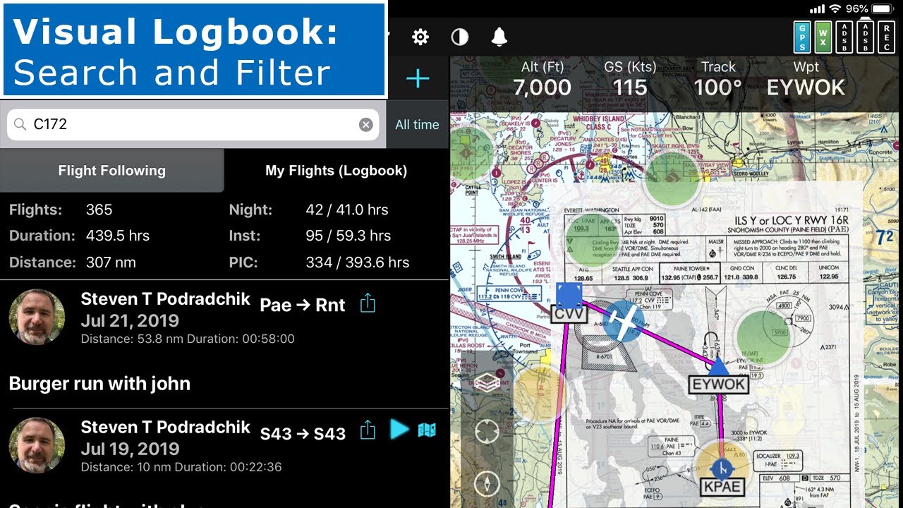 Visual Logbook: Searching and Filtering