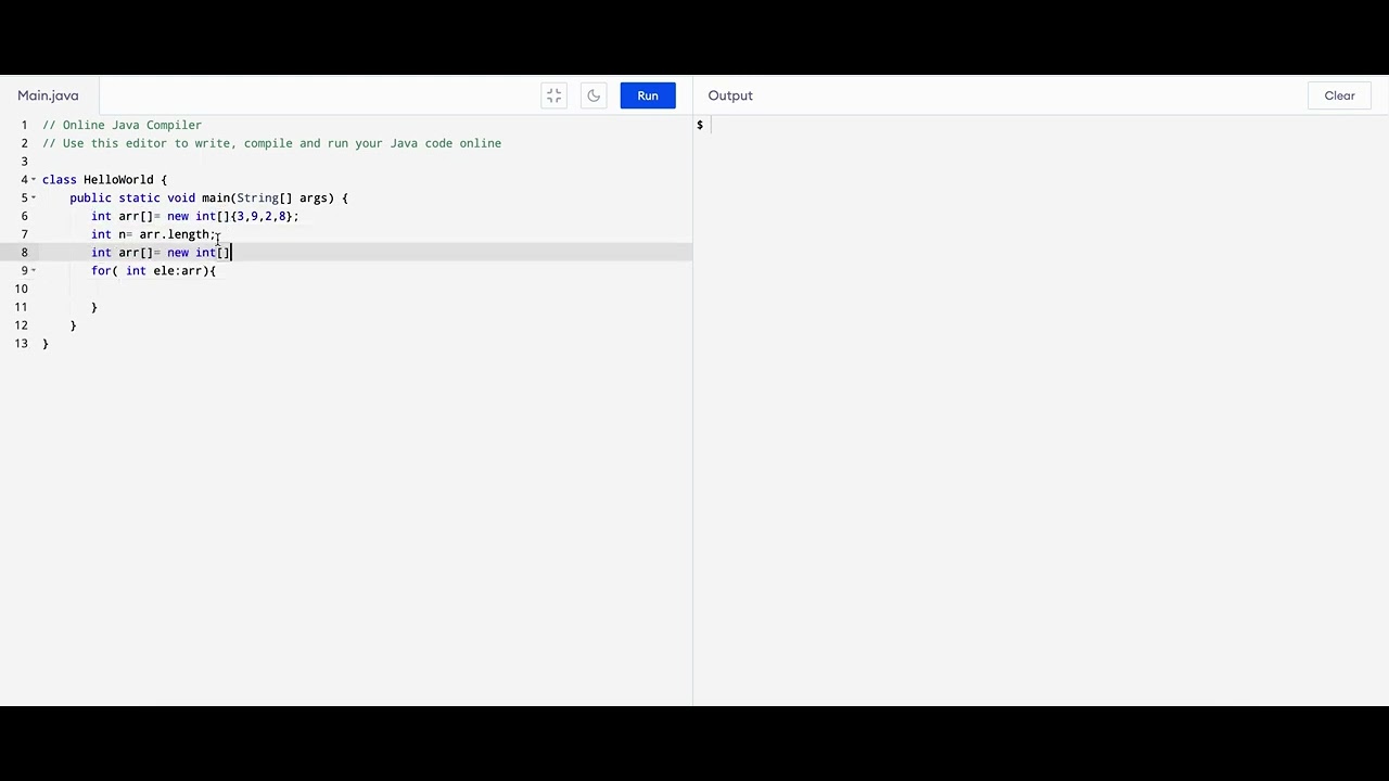 Reverse Array in Java in Single Loop