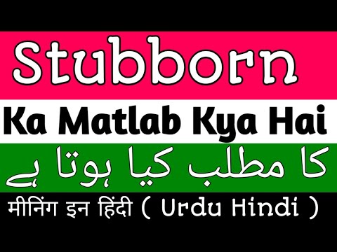 Stubborn Meaning In Urdu | Stubborn Meaning In Hindi | Stubborn Ka Matlab Kya Hai | Stubborn