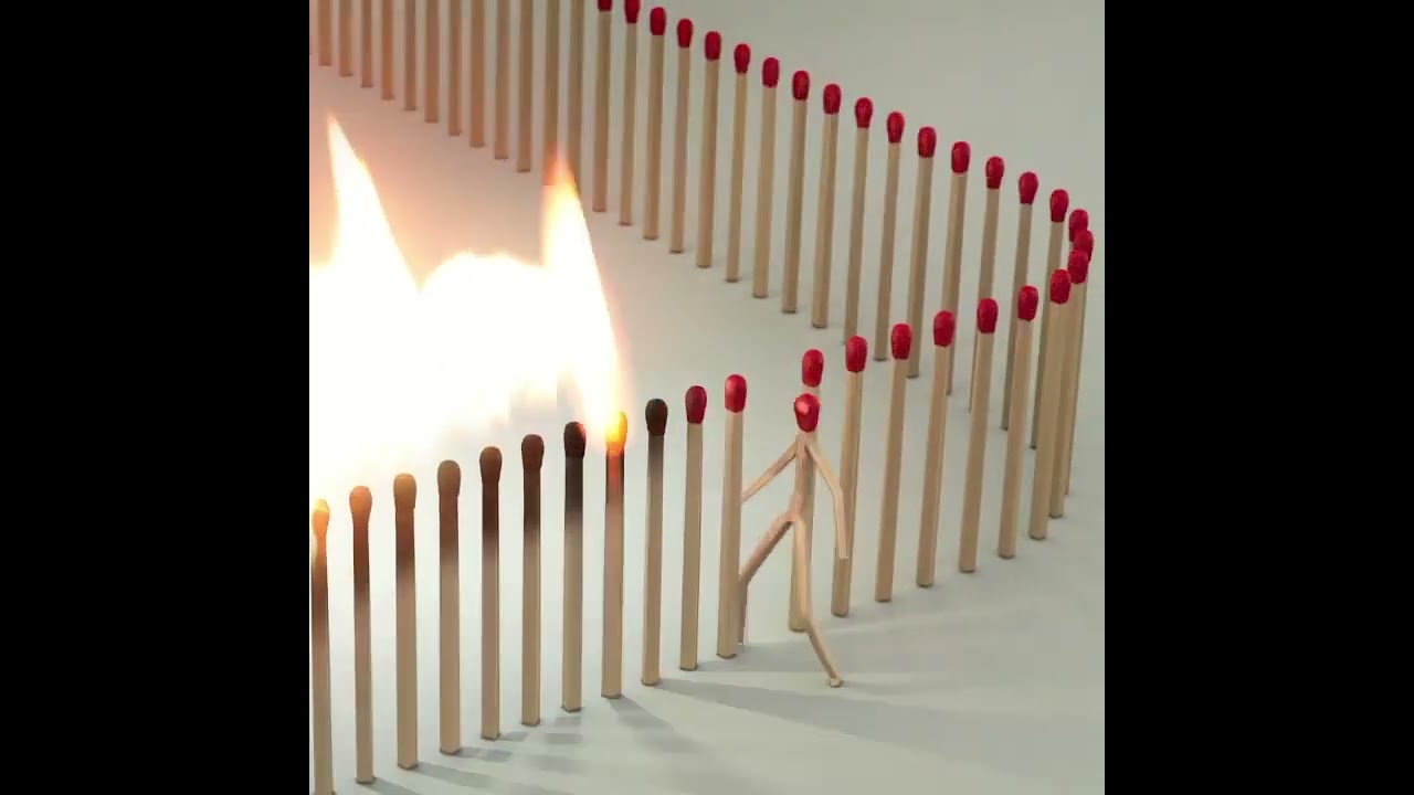 Amazing Safety Match stick Art | Safety first | Help each other | Heartest 3D.