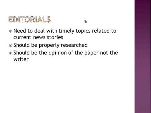 Personality Profiles and Editorials
