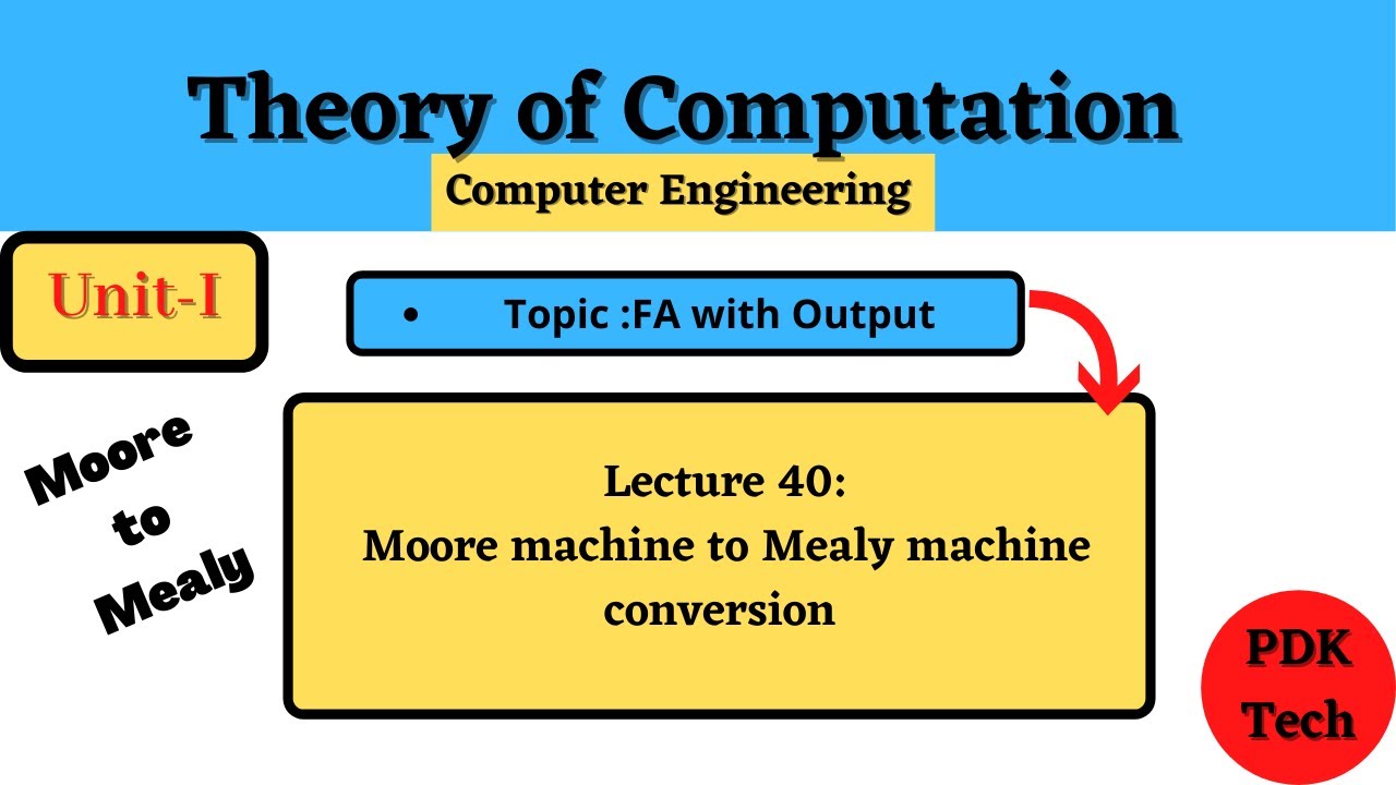 Lecture 40 : Moore machine to Mealy machine conversion