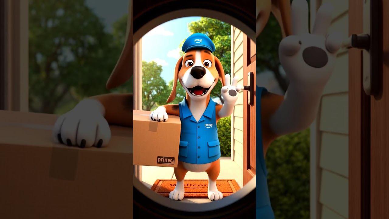 AI dog works as an amazon delivery guy #ai #viral #trending #trendingshorts #shorts #fyp #fypシ