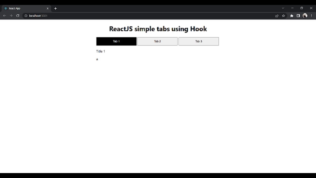 ReactJs simple Tabs using Hook