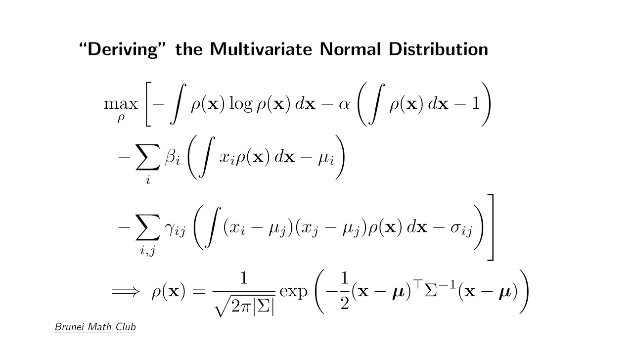 Deriving the multivariate normal distribution from the maximum entropy principle