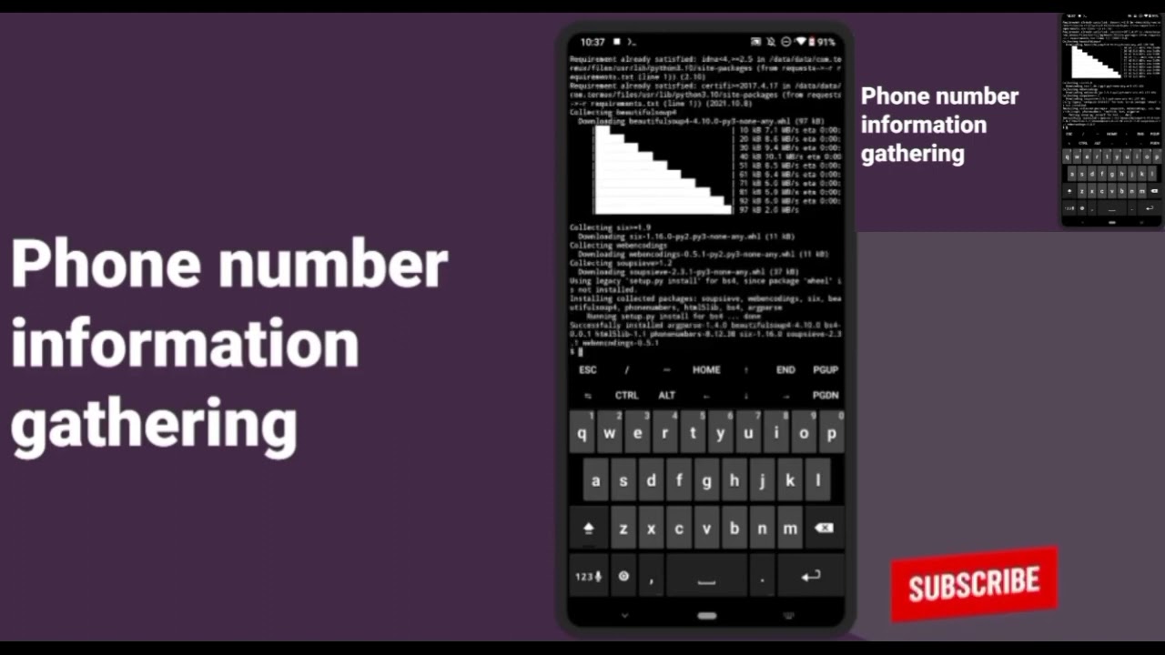 Information Gathering from Phone Number in Termux || By Tech Video