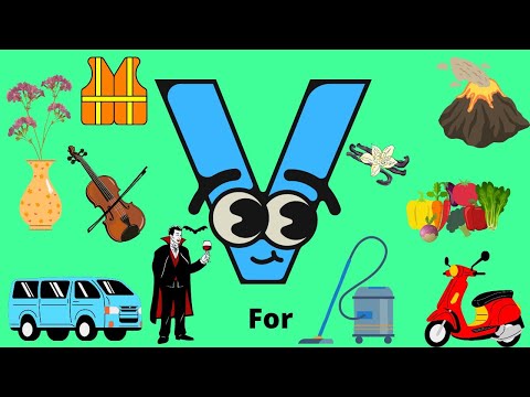 Words that start with v | v for words | letter v words for kids | v for van | #vforvan #atoz #abc
