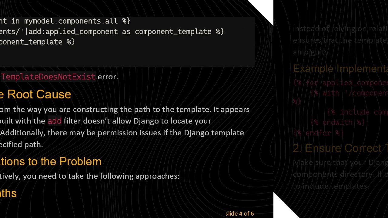 Resolving TemplateDoesNotExist Error in Django when Using Dynamic Template Includes