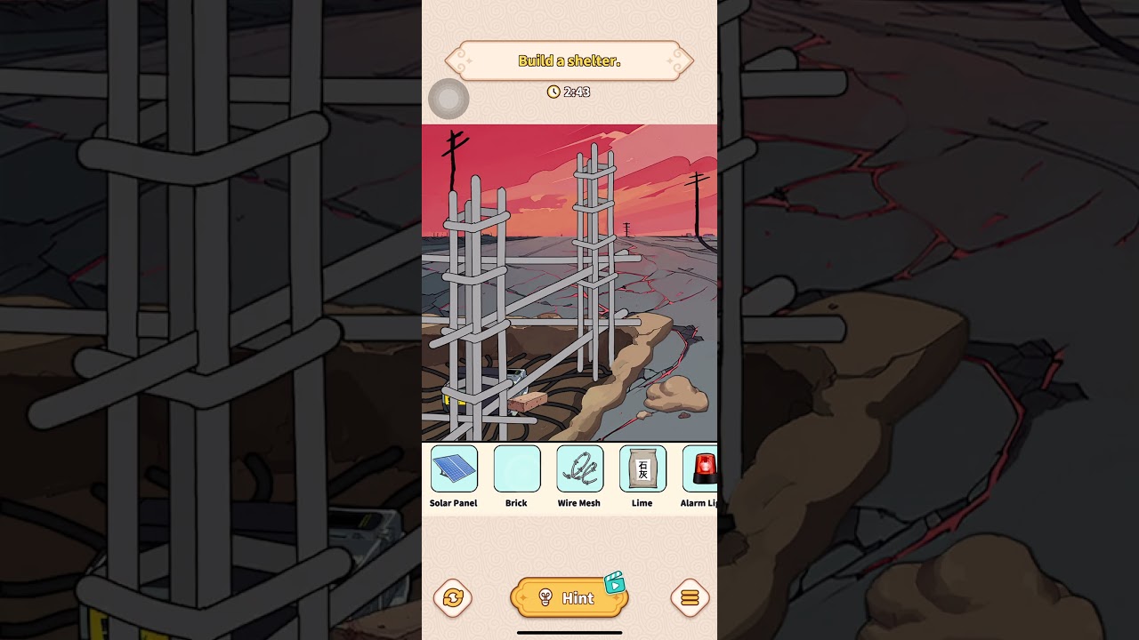 Brain Puzzle Tricky Quest Level 89 - Build a Shelter - Zombie Defense.