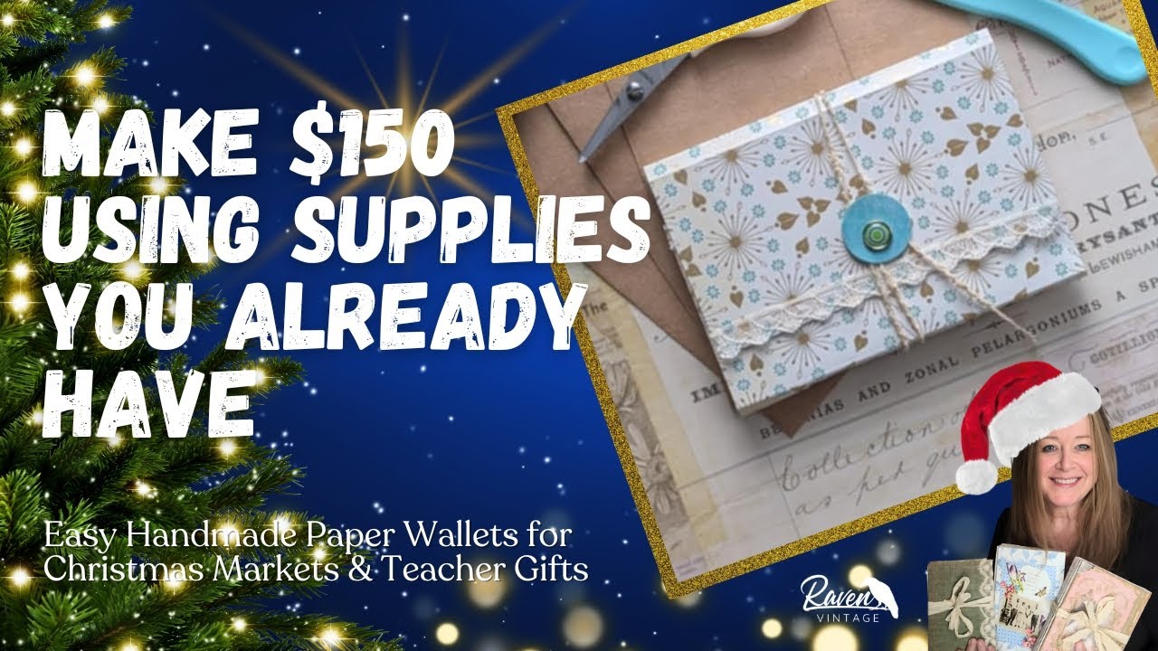 ANOTHER IDEA to Turn Your Craft Stash into $150! | Easy Handmade Paper Wallets for Christmas Markets