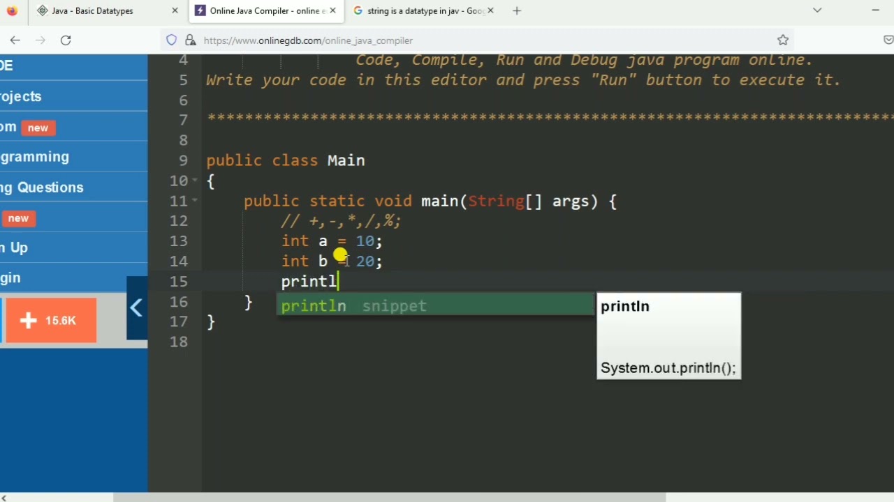 Arithmetic Operators in java @5minutesofcoding