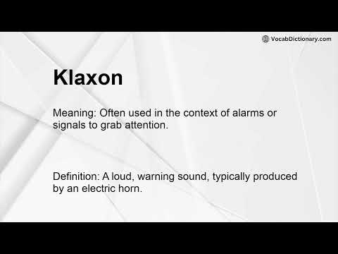 Klaxon Meaning