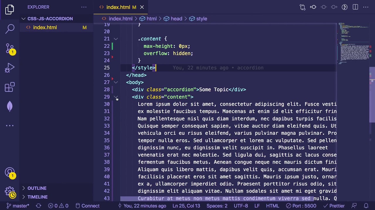 Beginner Javascript Practice: Coding an Accordion using CSS transitions