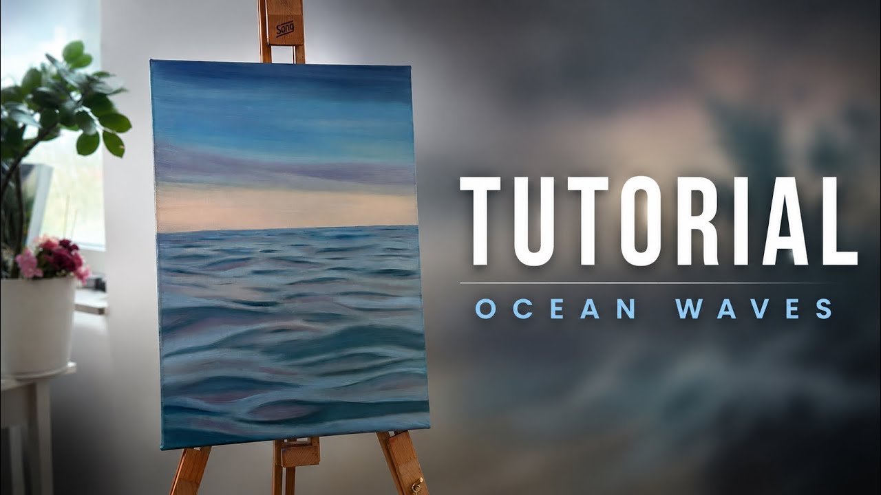 Painting Calm Ocean Waves 🌊 | Relaxing Oil Painting Tutorial