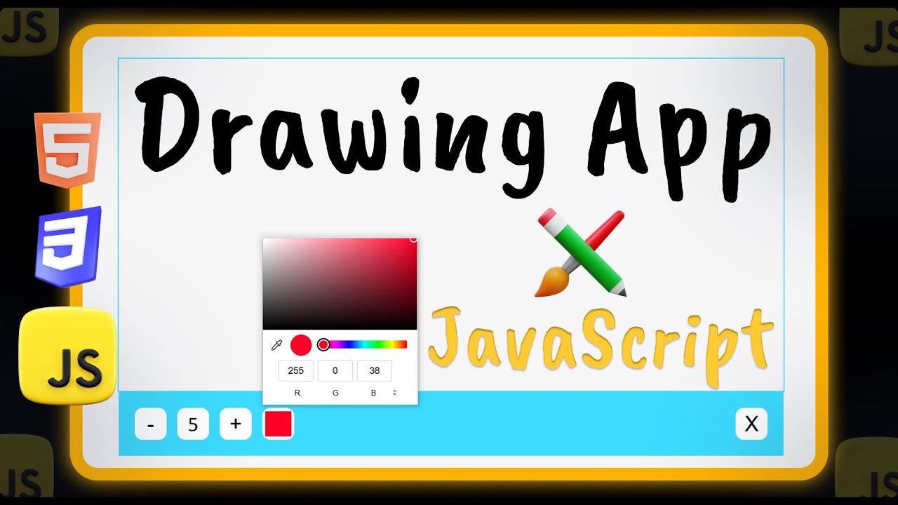 Create a Stunning Drawing App in JavaScript: Step-by-Step Tutorial 🎨🚀| Adel Gabr