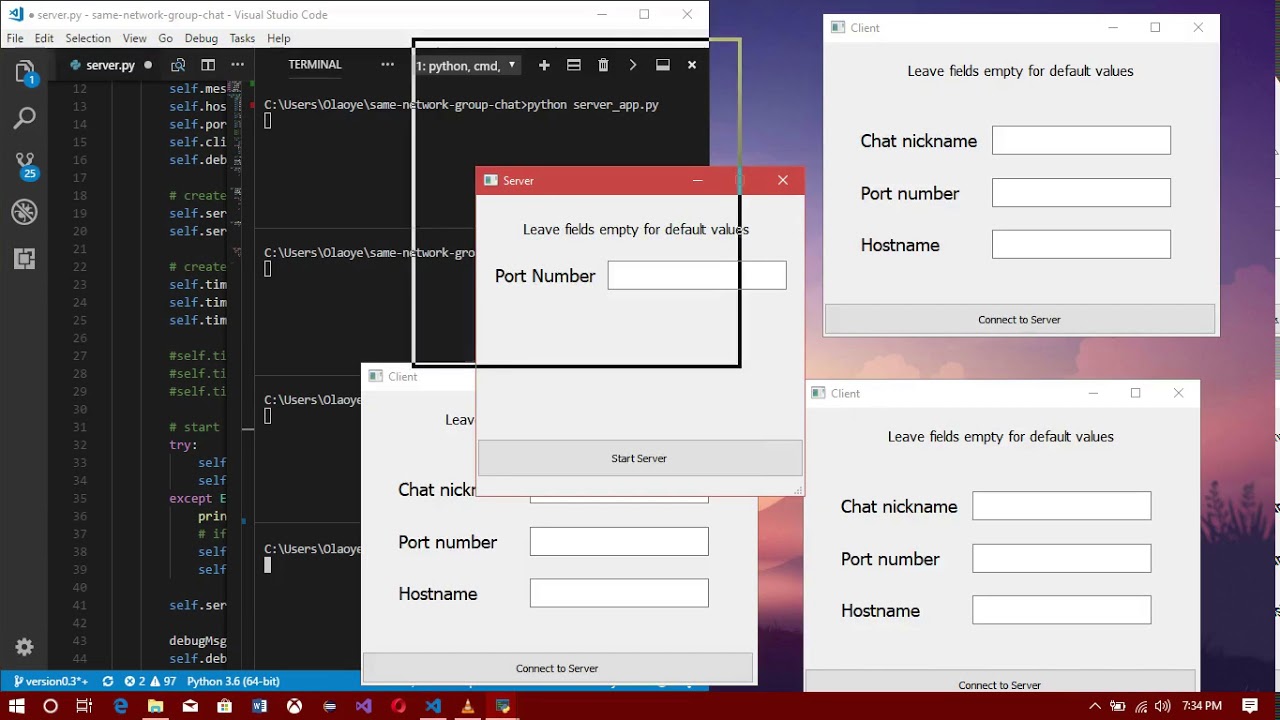 GUI Group Chat App with Python - Demo