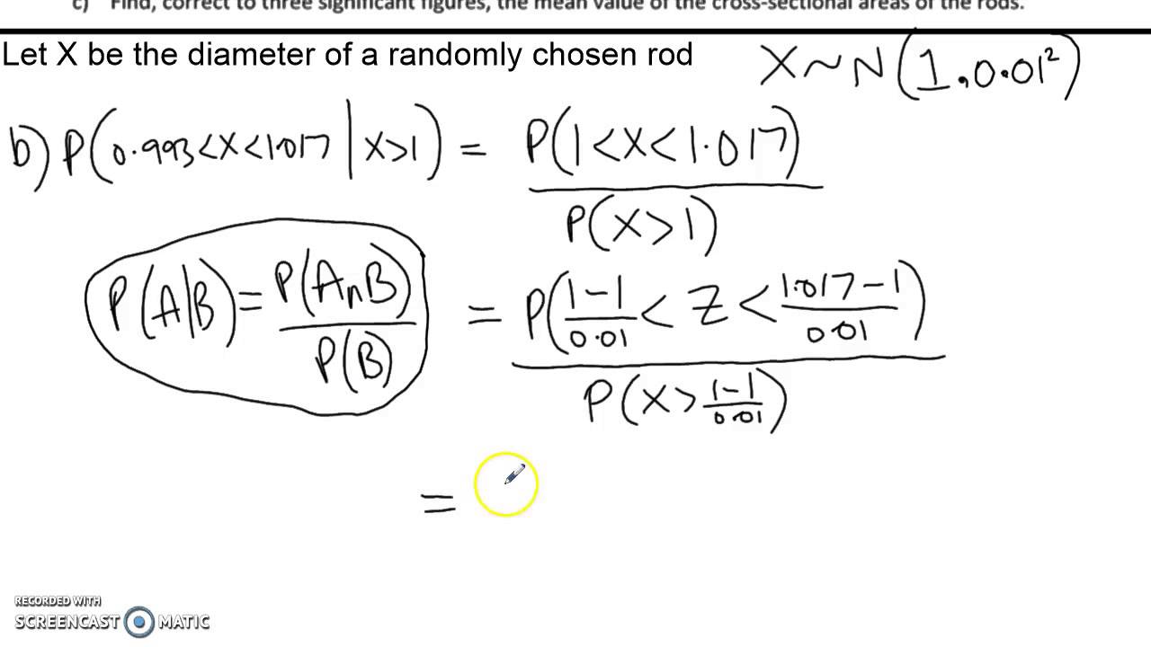 Normal distribution question involving conditional probability