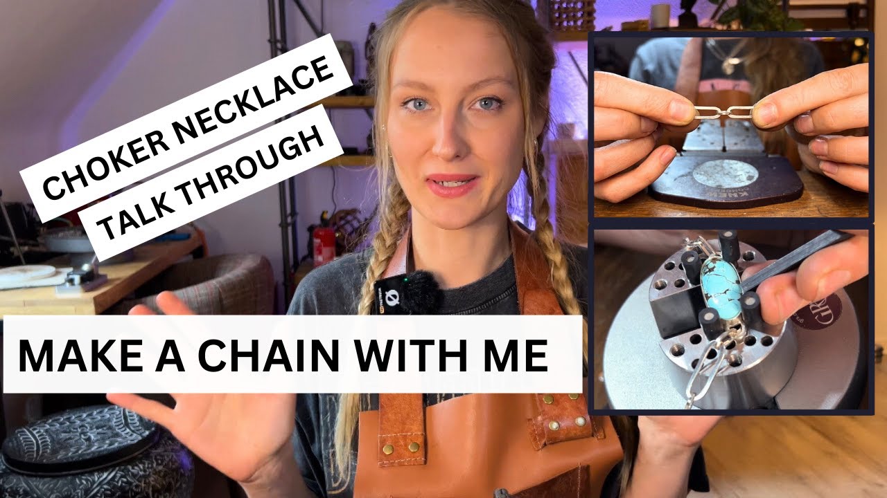 Chain making tutorial - step by step guide | turquoise bezel setting  | talk through #silversmithing