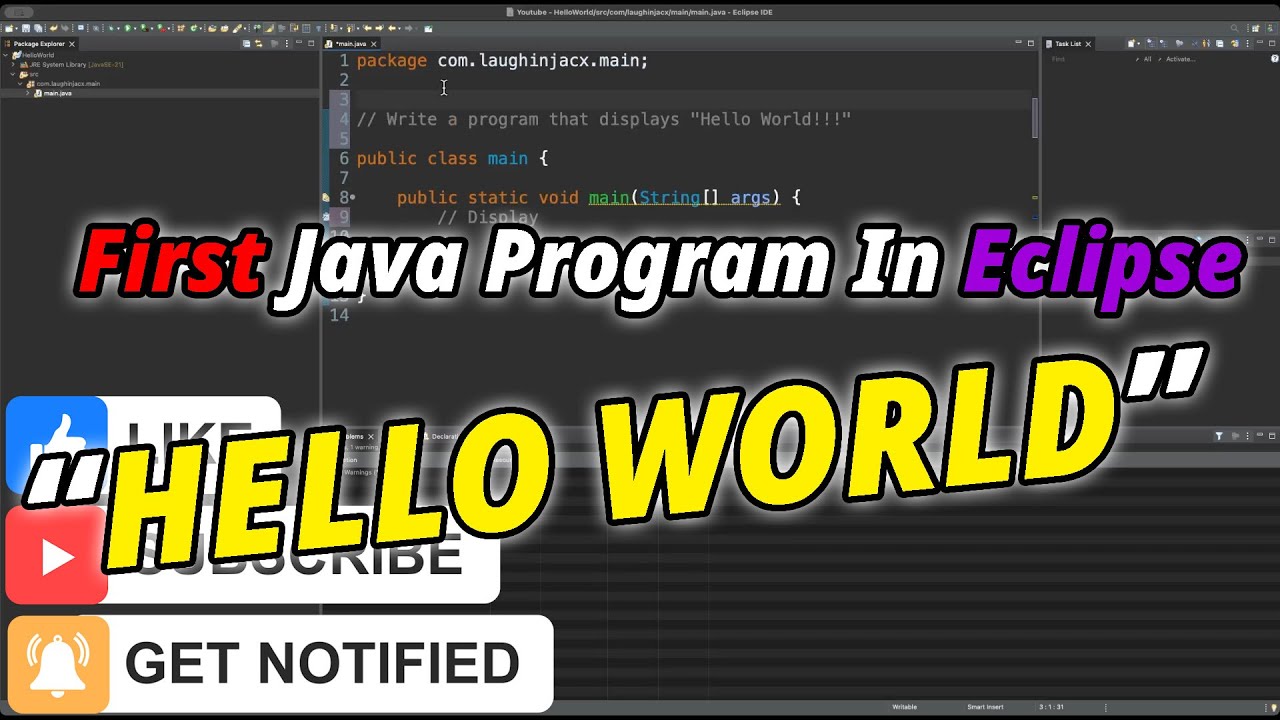 First Java Program In Eclipse | 