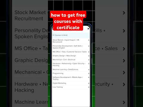 How to Get Free courses with certificate?π€« |Free Courses |online free course Kaise karen π€ #ytshorts
