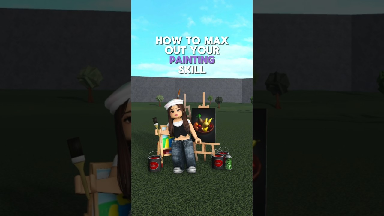 How to max out your painting skill 🎨 #bloxburg #roblox #tutorial #viral #paintingskills #painting