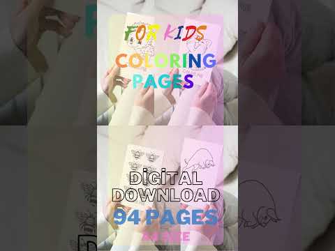 Animal Coloring Book for Kids - PDF Downloadable - 94 Pages - Summer Vacation Activity