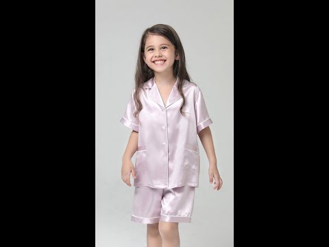 Lively Short Kids Silk Pajamas | ElleSilk