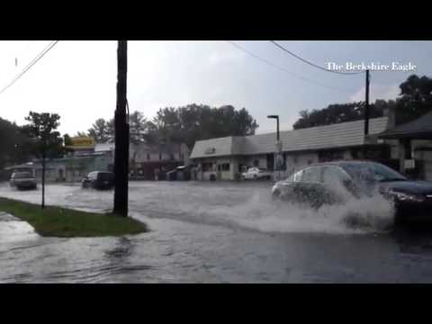 Flooding on Pittsfield streets including Elm and West Housatonic following heavy storms. #weather413