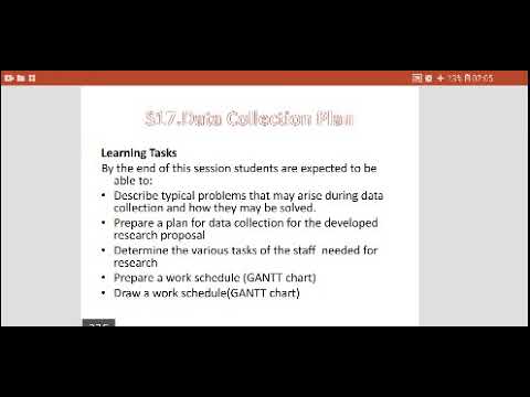 Lesson 17:DATA COLLECTION PLAN