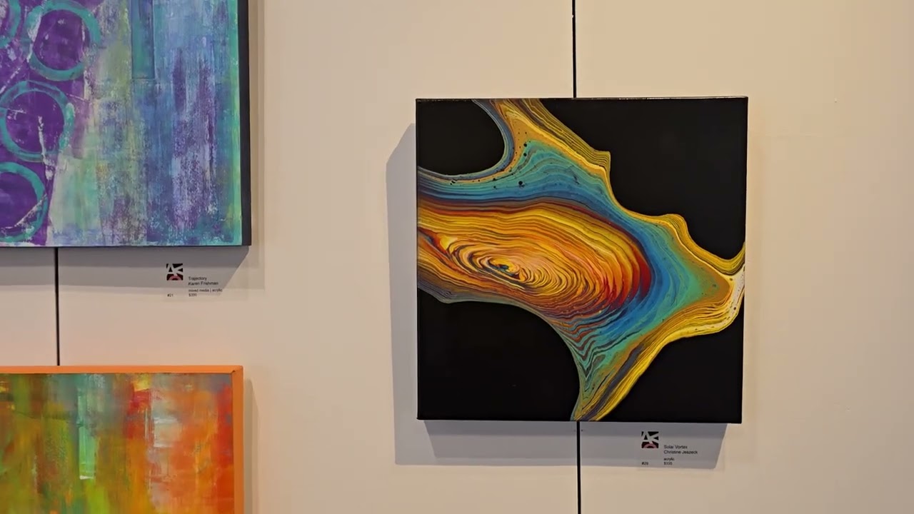 Tour of the Voice Gallery in Santa Barbara - My Fluid Art pieces for the AAC