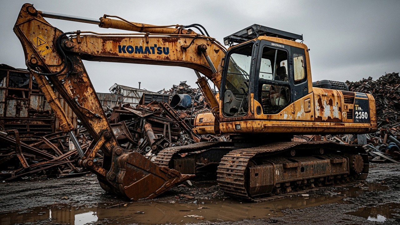 Abandoned Komatsu D65 Excavator Restored – From Rusted Scrap to Fully Rebuilt Machine