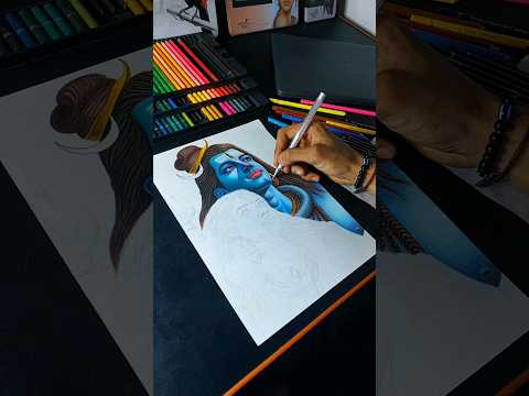 Shivratri special colour pencil sketch π₯° #shivratri #shorts