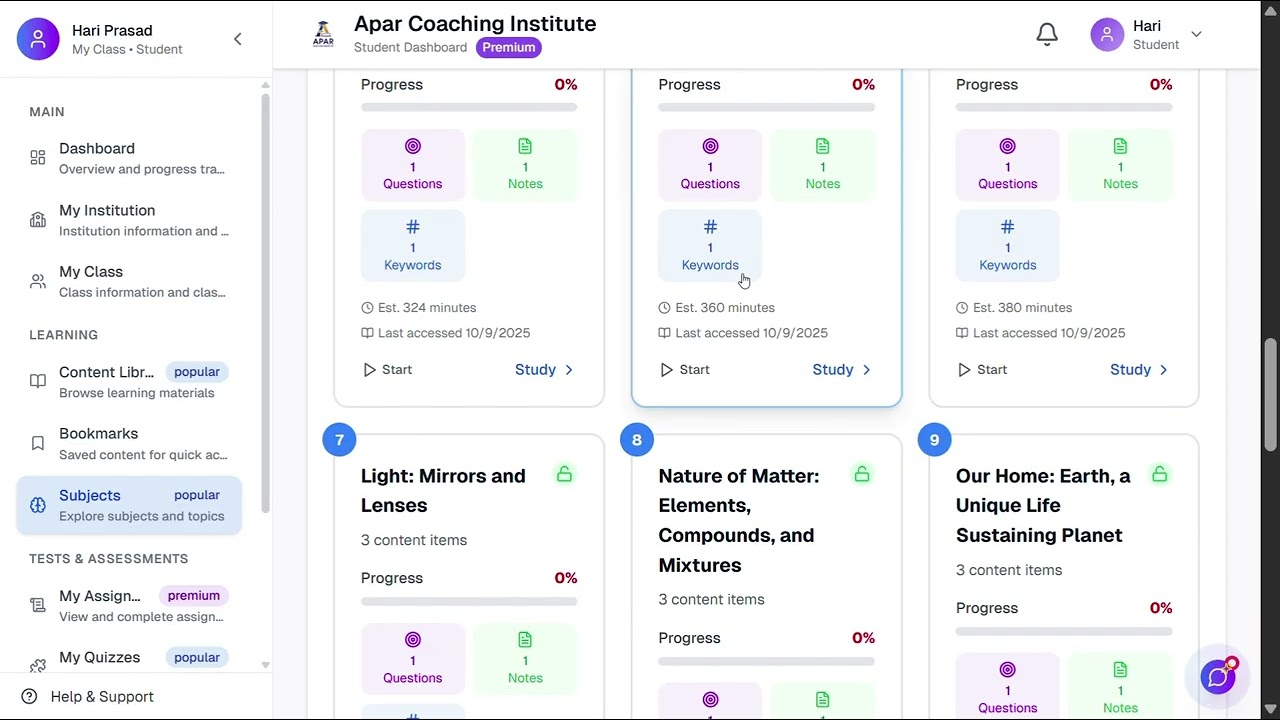 How to Use Student Dashboard | Apar AI LMS Tutorial | CBSE Online Learning Platform