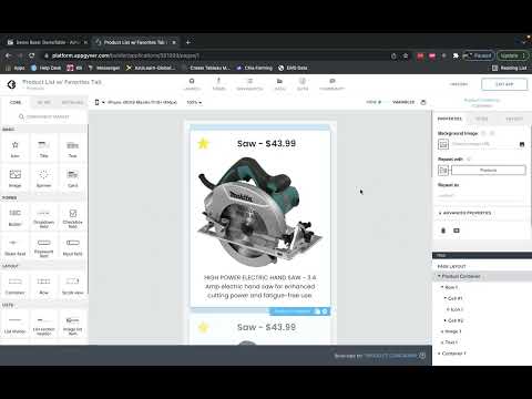 Offline Favorites Page Example in AppGyver using AirTable as Backend
