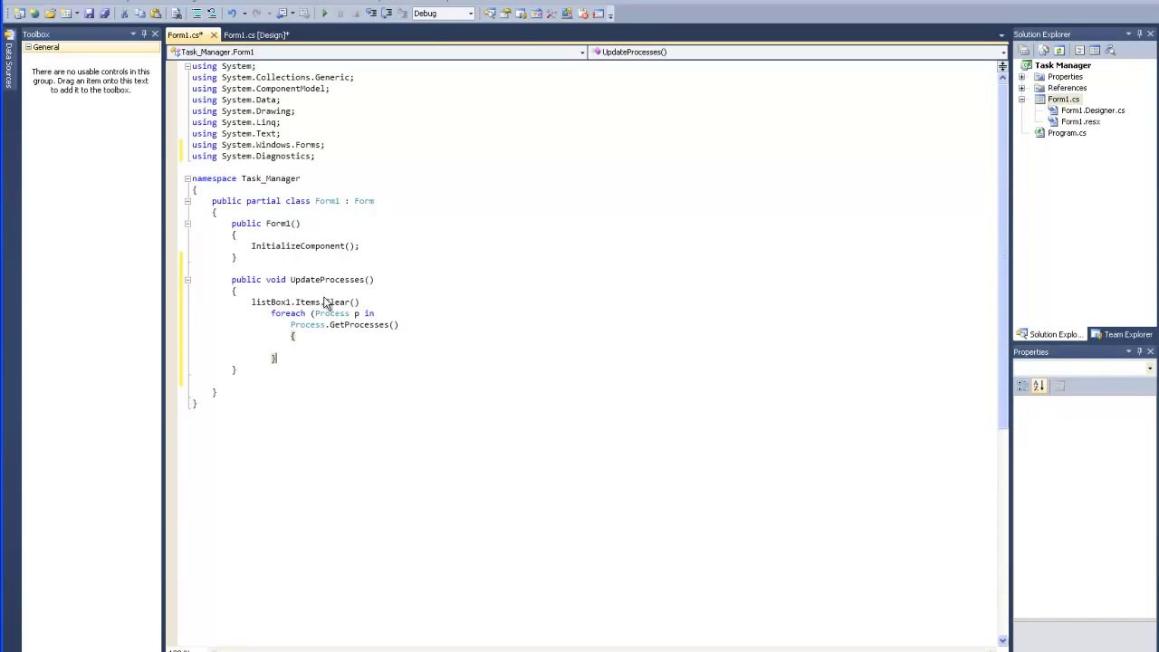 Making a basic Task Manager - C#