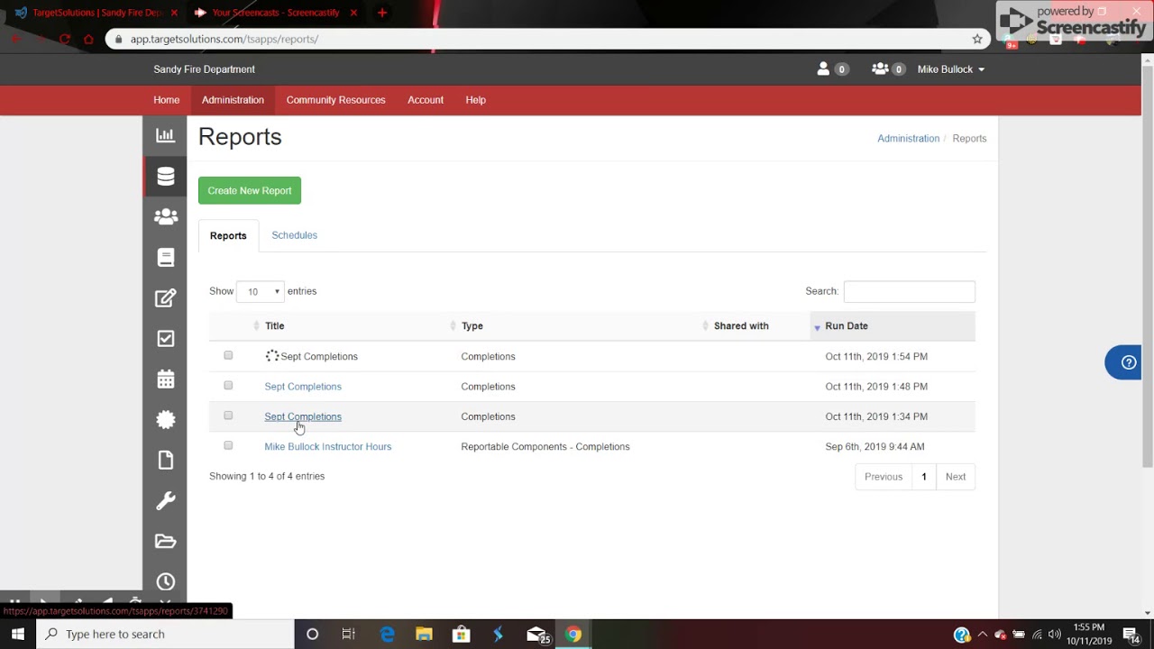 Target Solutions Training Report