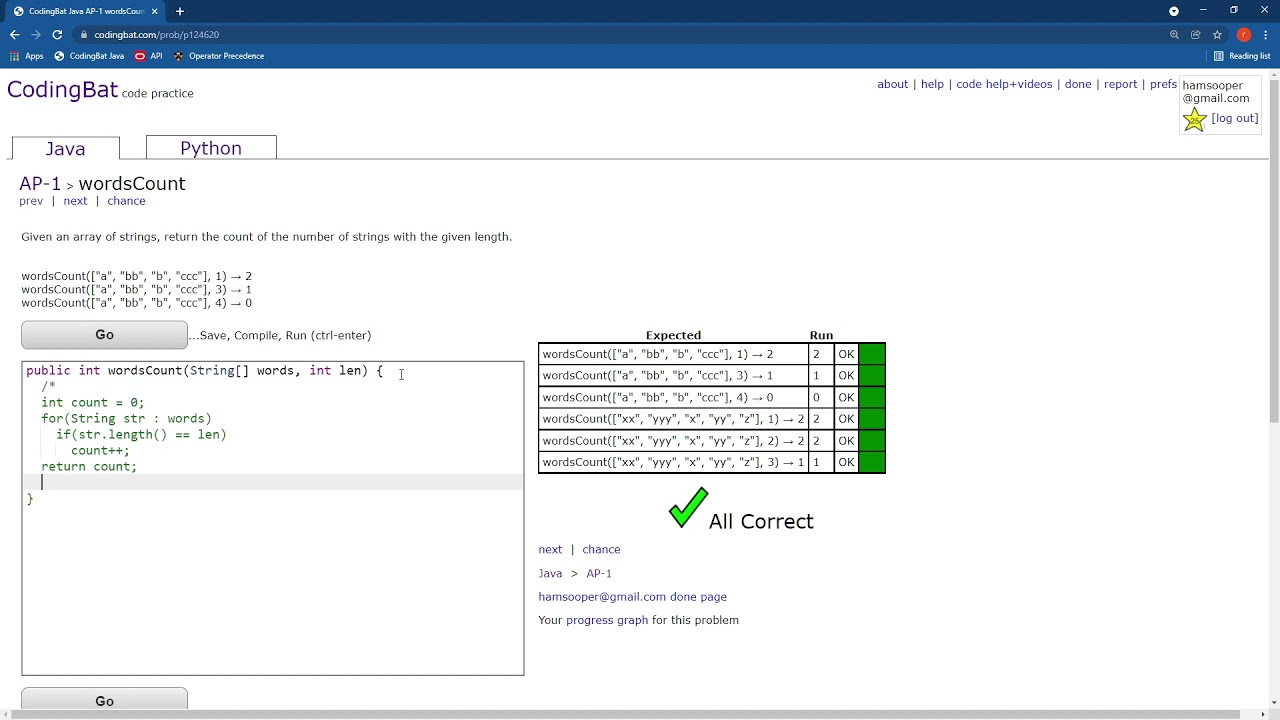 CodingBat Walkthrough: AP-1