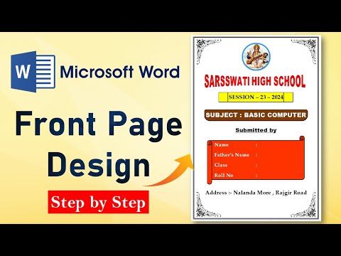 Front page design kaise kare. word cover page design. Project front ...