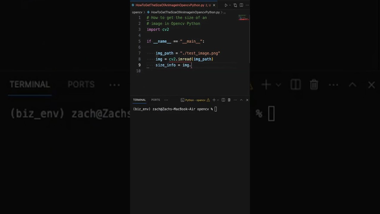 How To Get The Size Of An Image In Opencv Python #python #opencv
